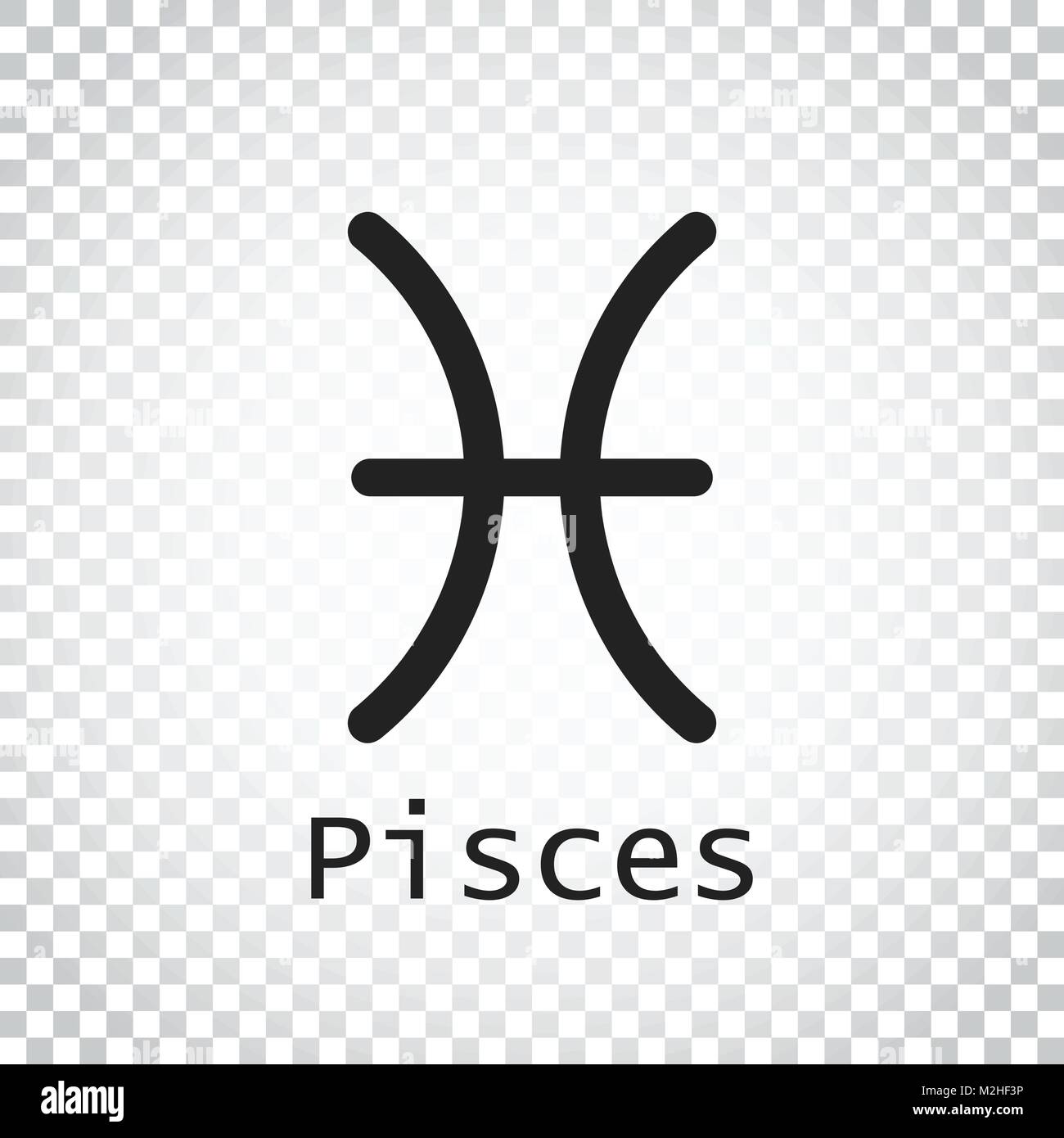 Pisces zodiac sign. Flat astrology vector illustration on isolated ...