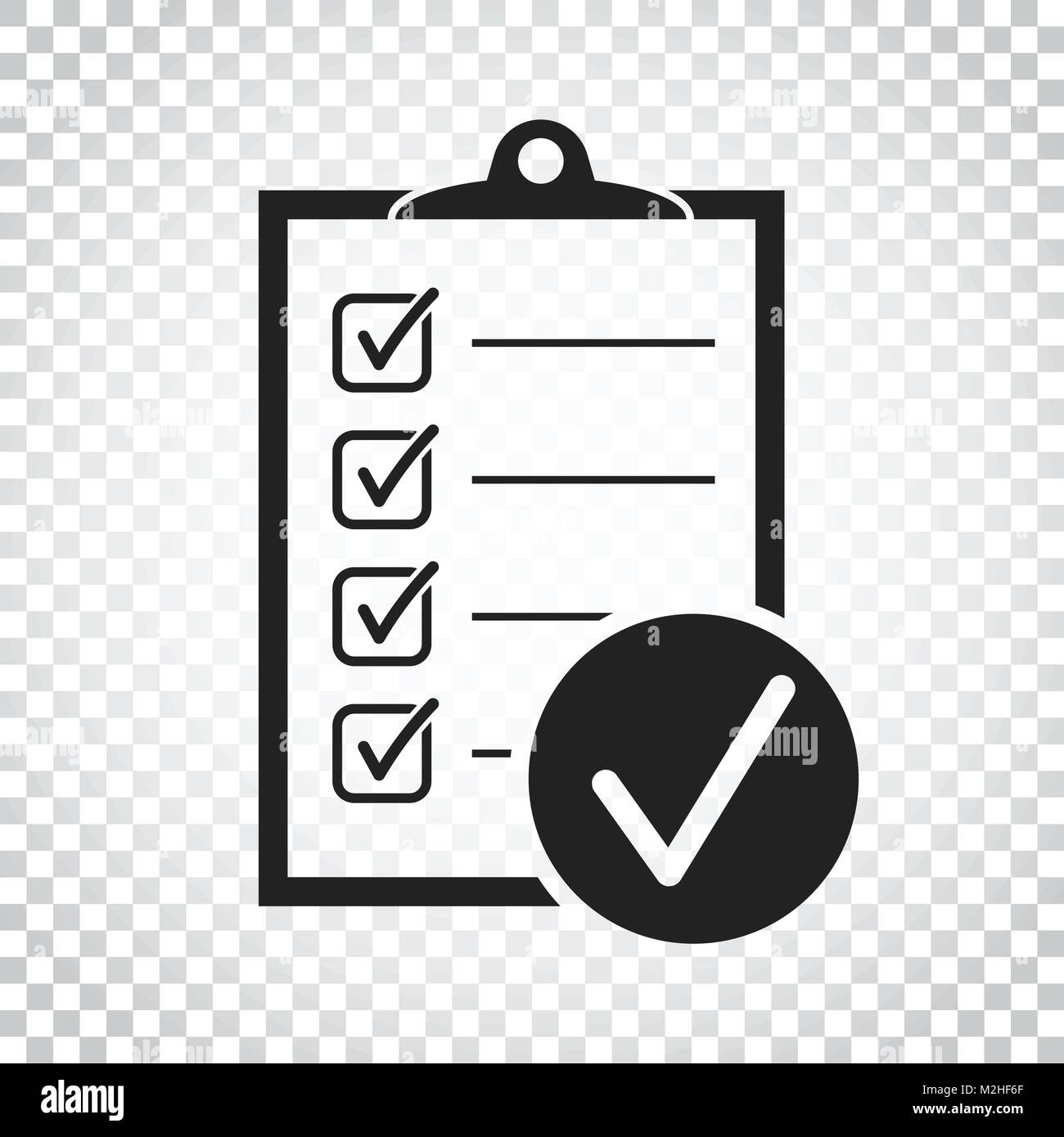 Checklist vector icon. Survey vector illustration in flat design on ...