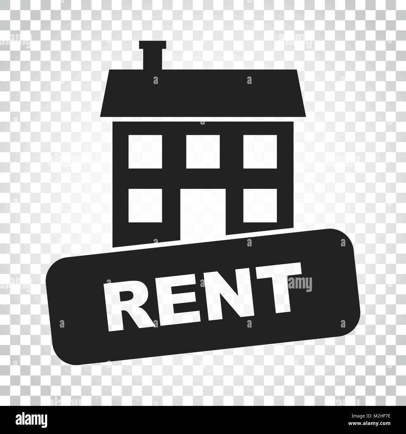 Rent house icon. Vector illustration in flat style on isolated ...