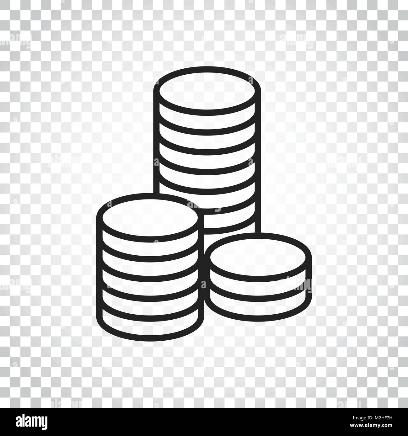 Coins stack vector illustration. Money stacked coins icon in flat style ...