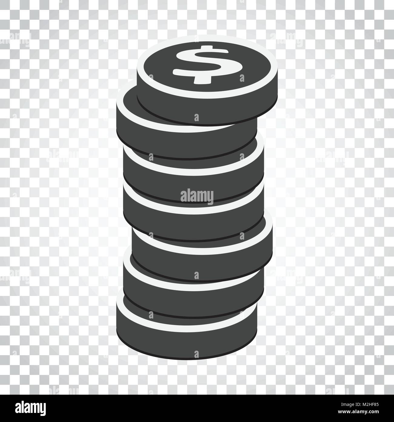 Money silhouette icon on isolated background. Coins vector illustration ...