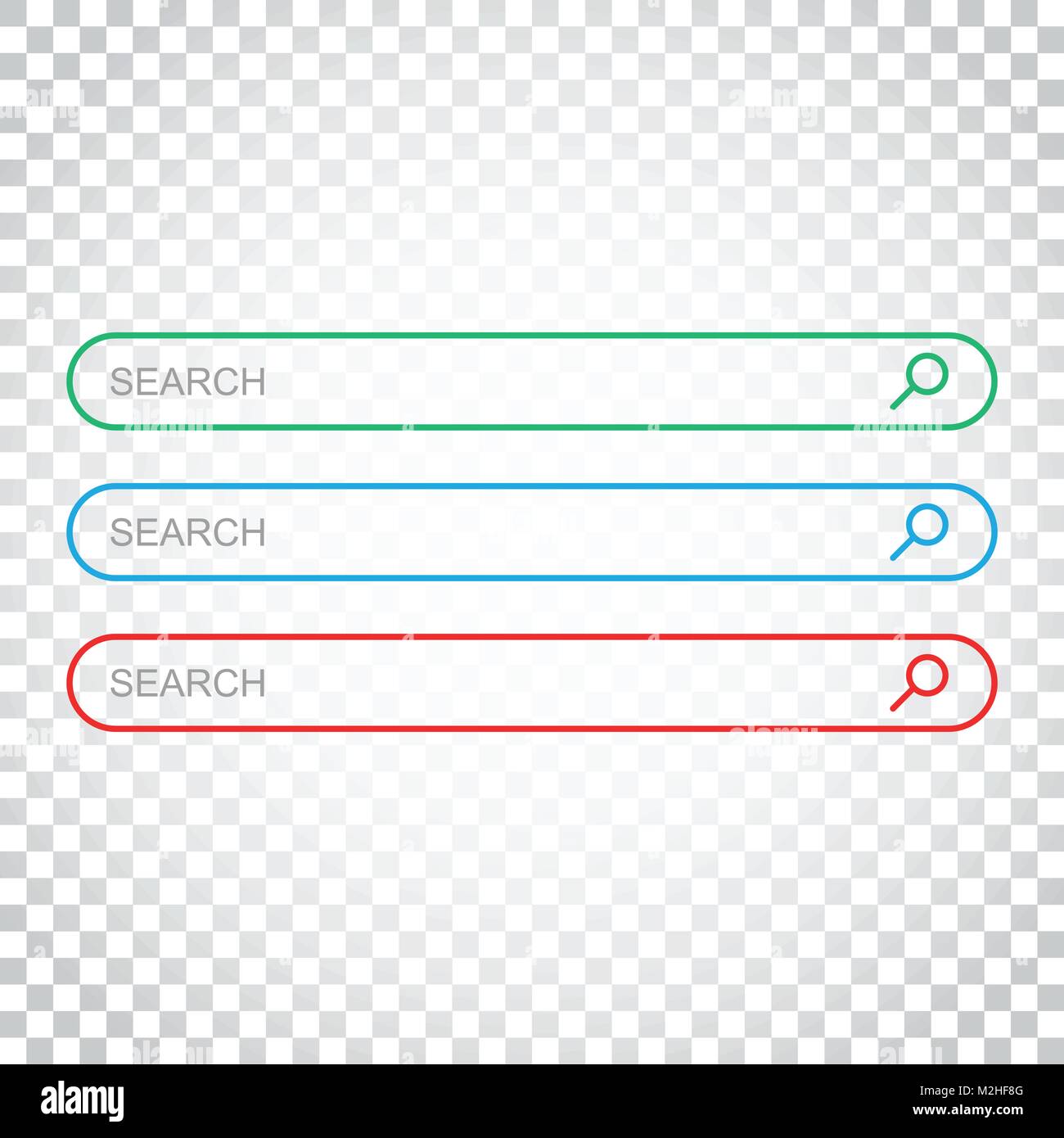 Search bar field. Set vector interface elements with search button ...