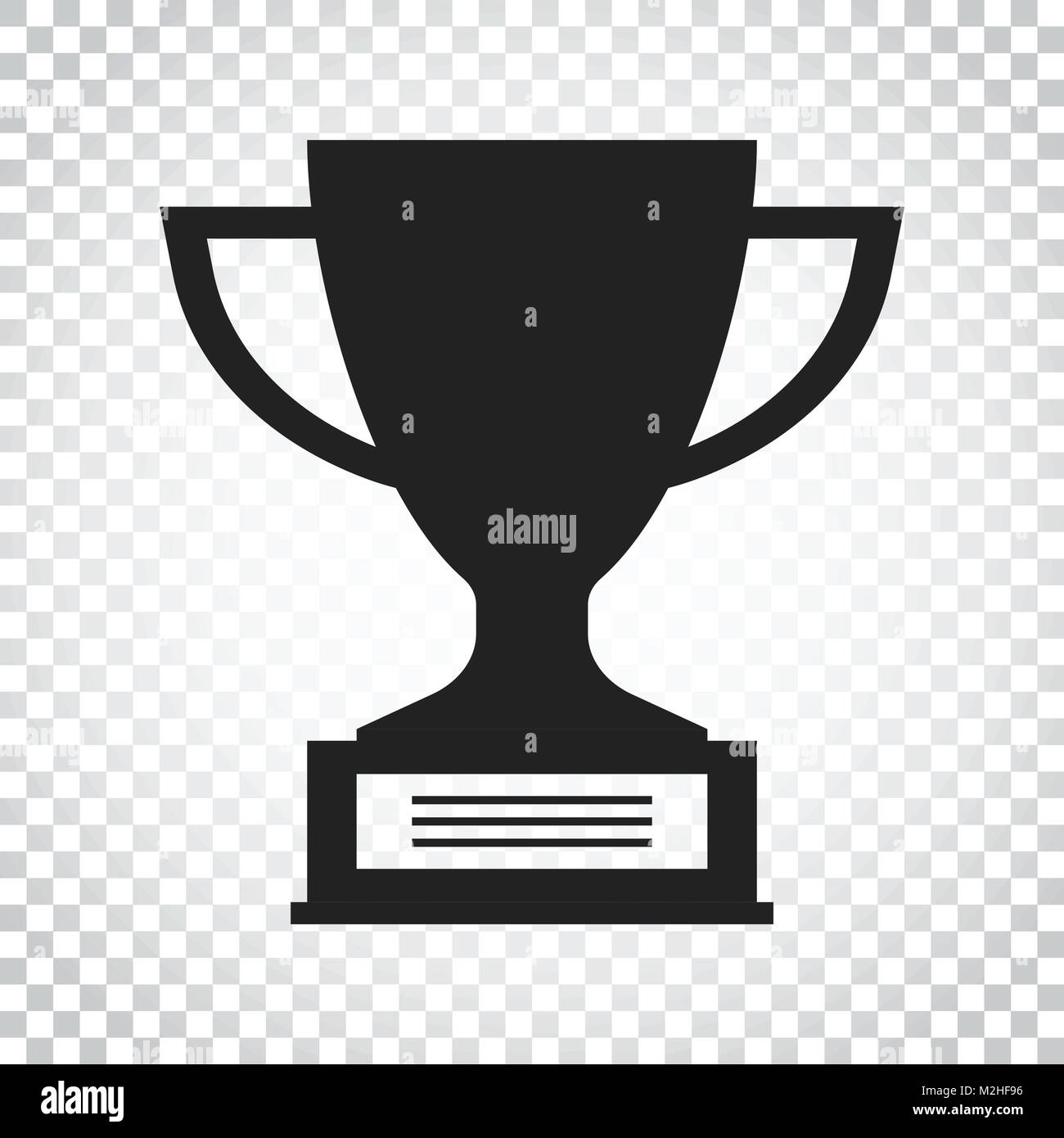 Trophy cup flat vector icon. Simple winner symbol. Black illustration ...
