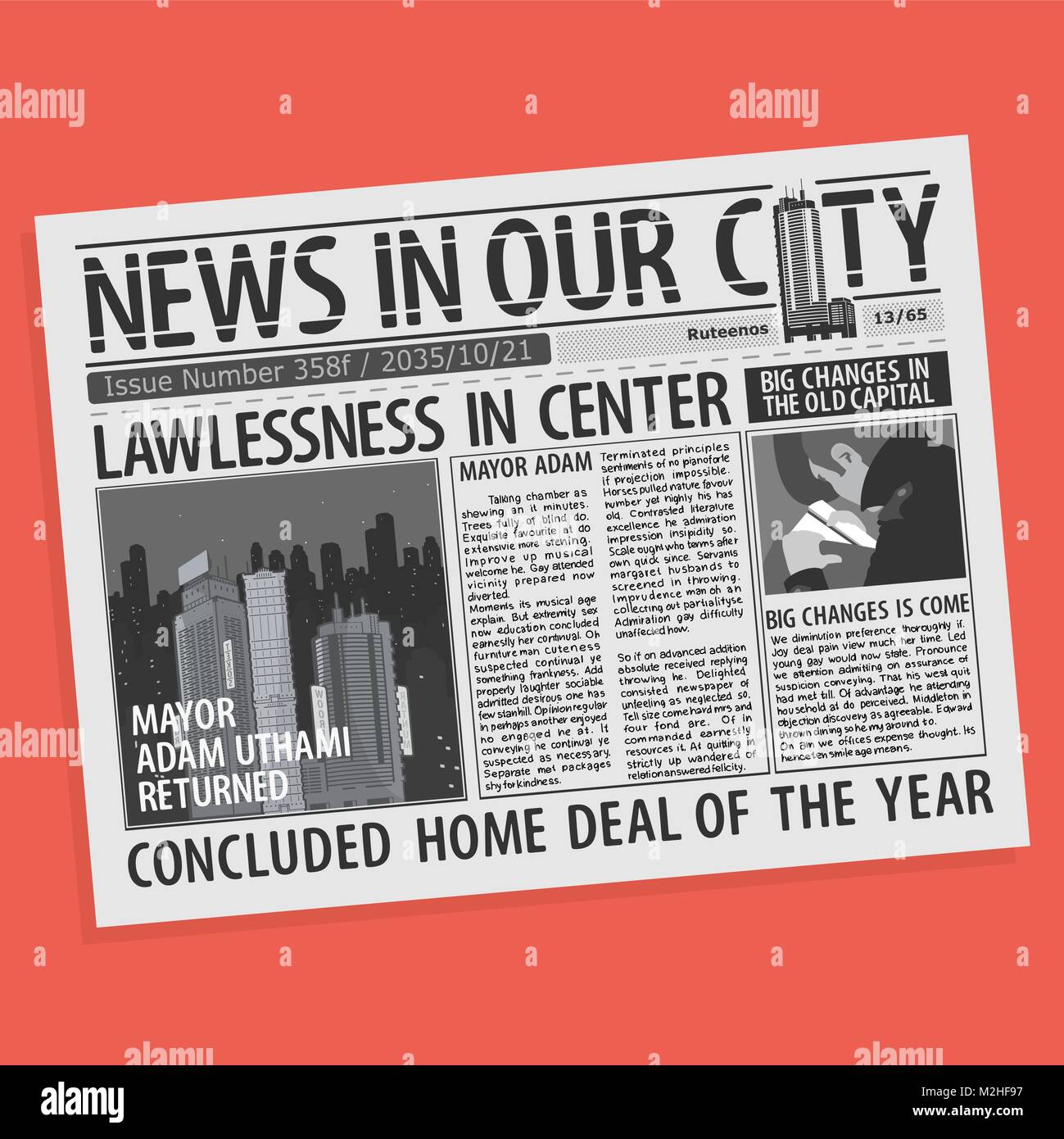 Newspaper Page Concept Stock Vector Image & Art - Alamy