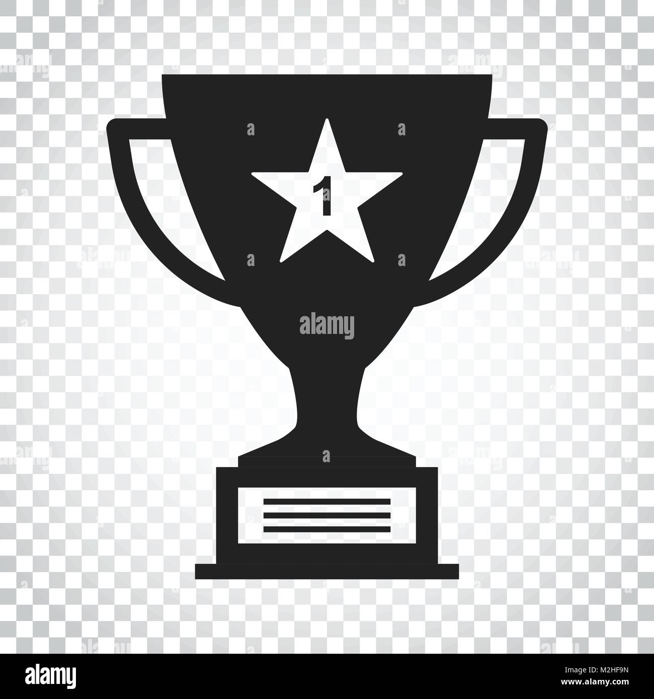 Trophy cup flat vector icon. Simple winner symbol. Black illustration ...
