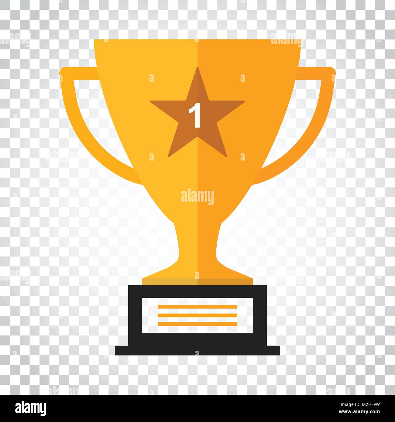 Trophy cup flat vector icon. Simple winner symbol. Gold illustration on ...