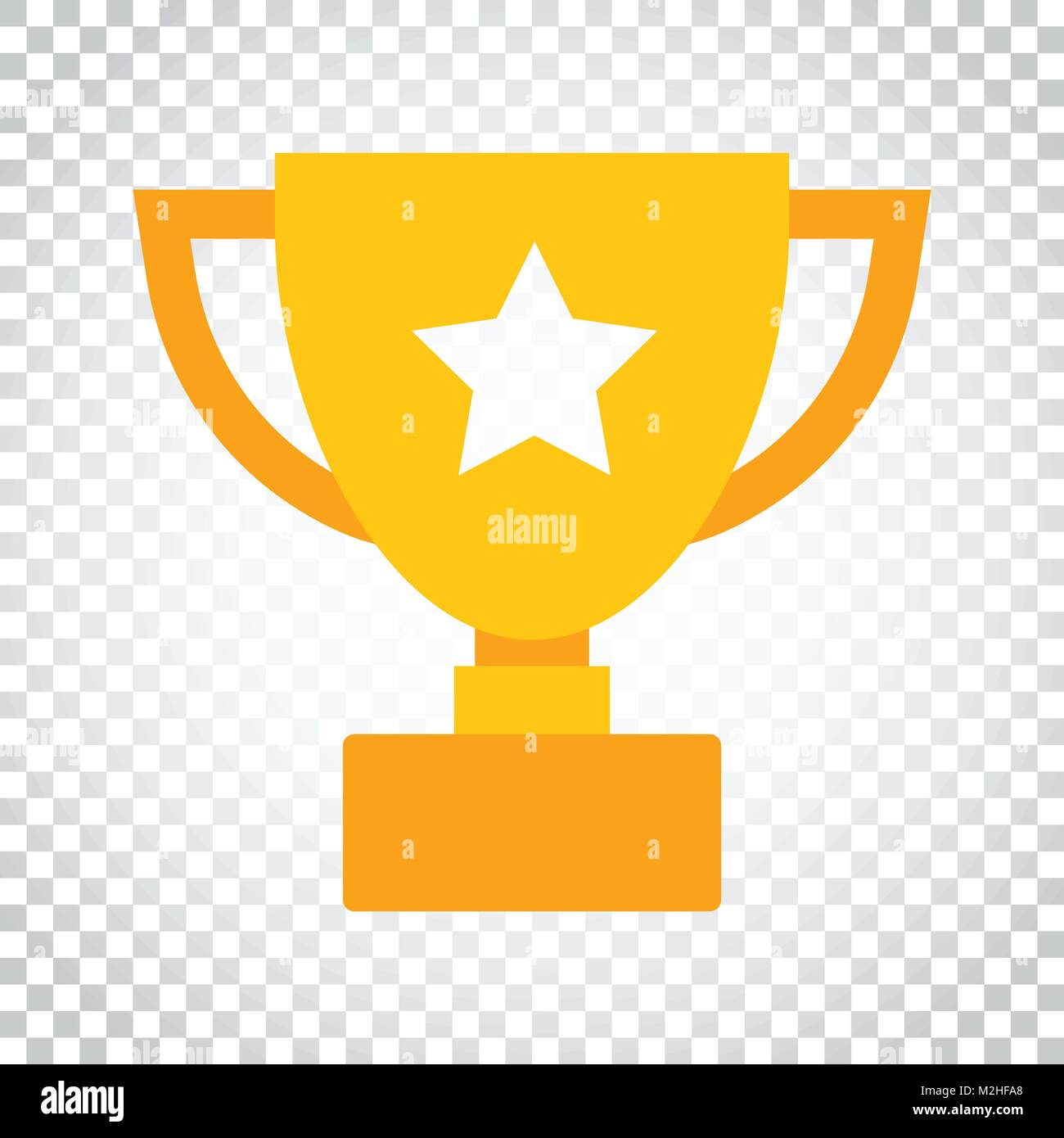 Trophy cup flat vector icon. Simple winner symbol. Gold illustration on ...
