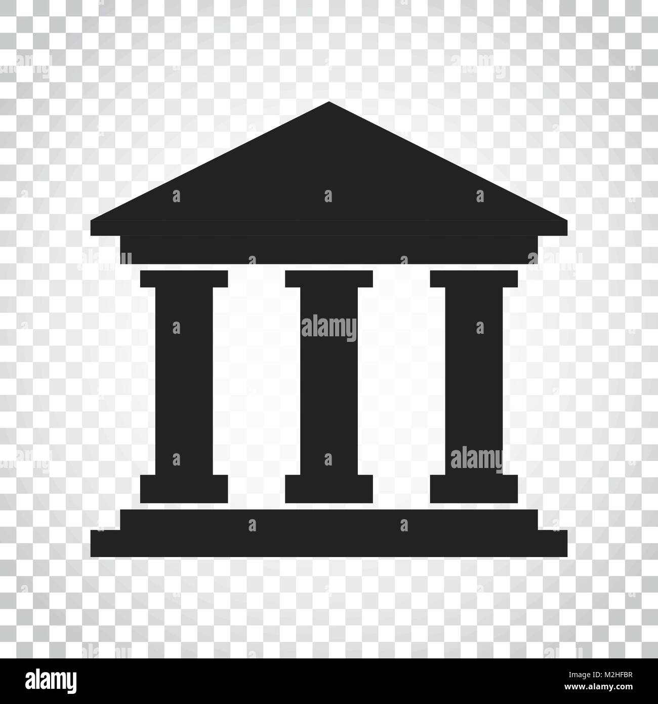 Bank building icon in flat style. Museum vector illustration on ...
