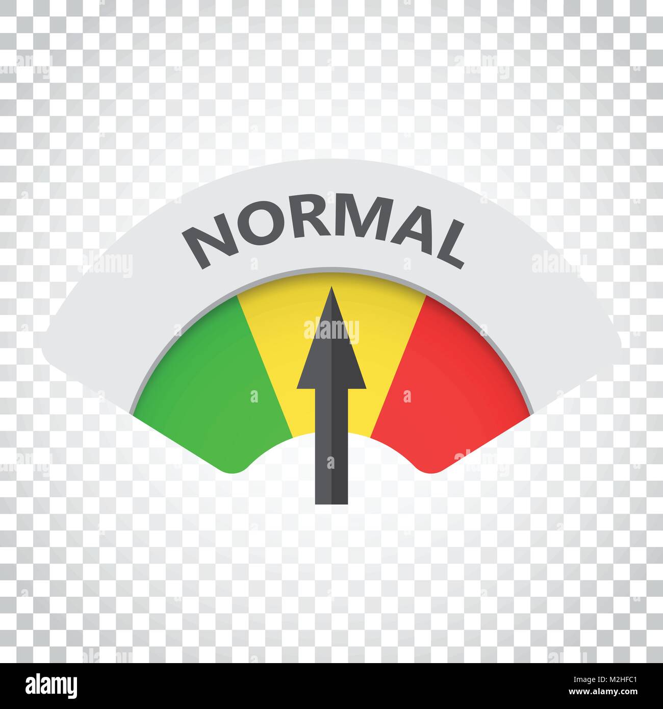 Normal level risk gauge vector icon. Normal fuel illustration on ...