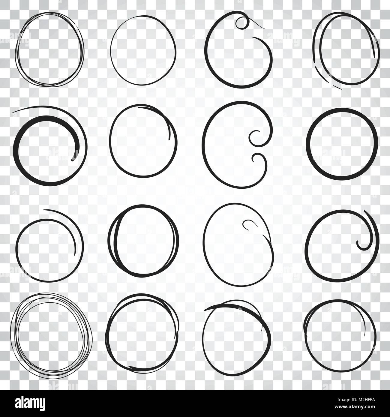 Hand drawn circles icon set. Collection of pencil sketch symbols ... Hand drawn circles icon set. Collection of pencil sketch symbols ...