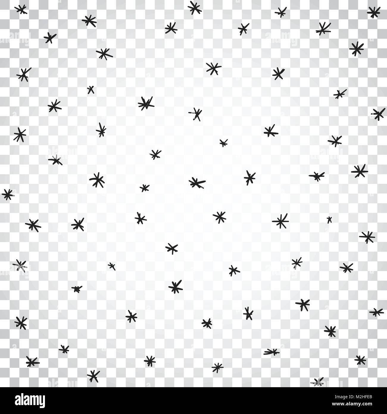 Vector seamless hand drawn stars and snow pattern. Snowfall vector ...