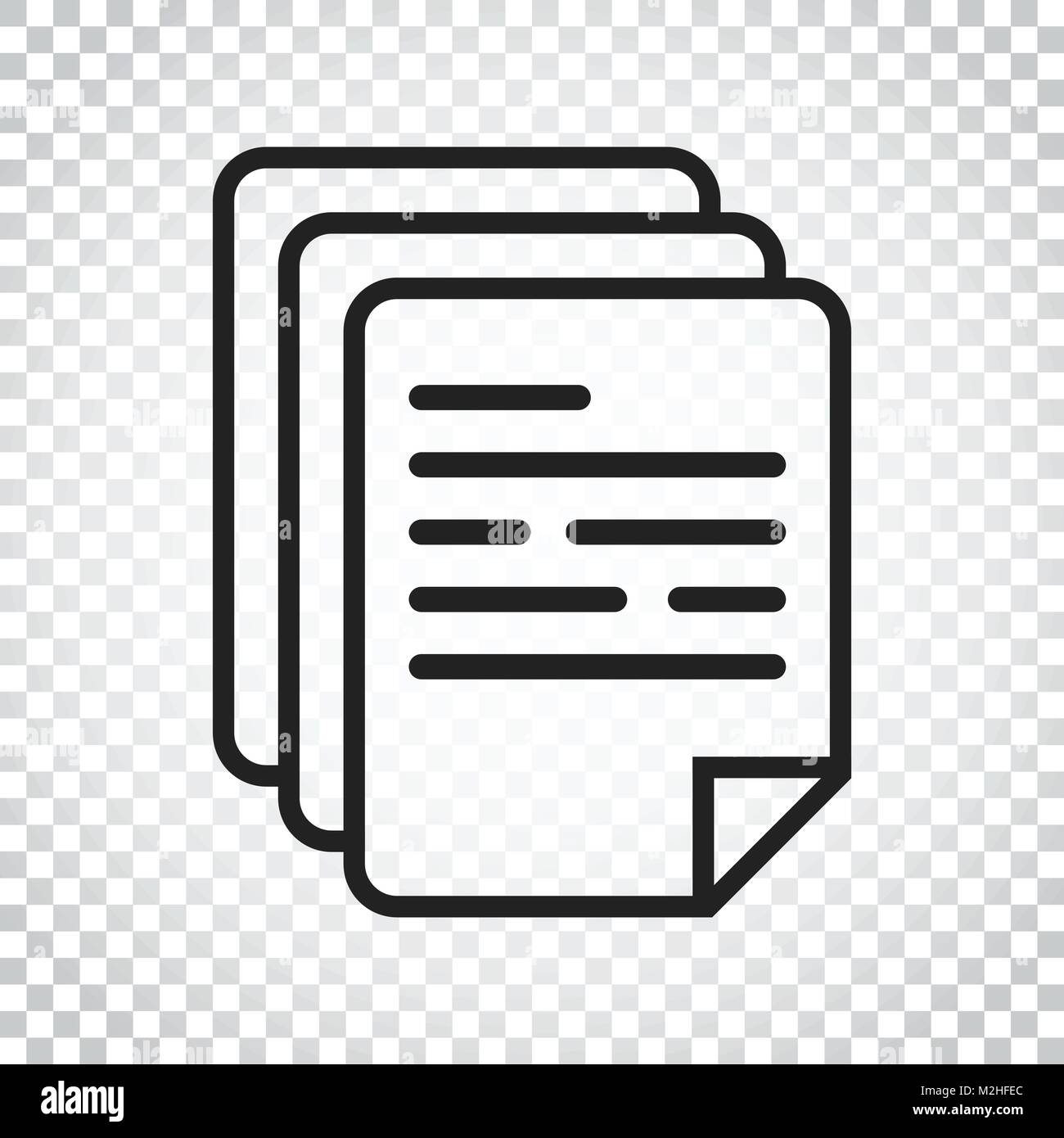Document icon vector illustration. Paper sheet simple pictogram. Simple ...