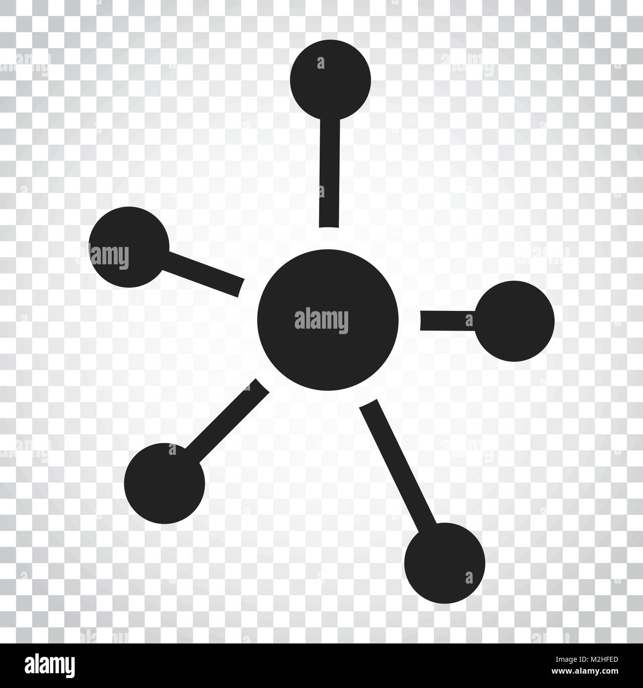 Social network, molecule, dna icon in flat style. Vector illustration ...