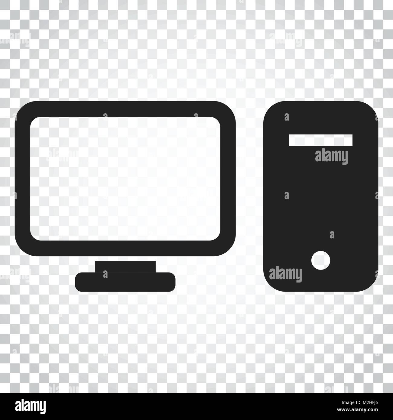 Computer vector illustration. Monitor flat icon. Simple business ...
