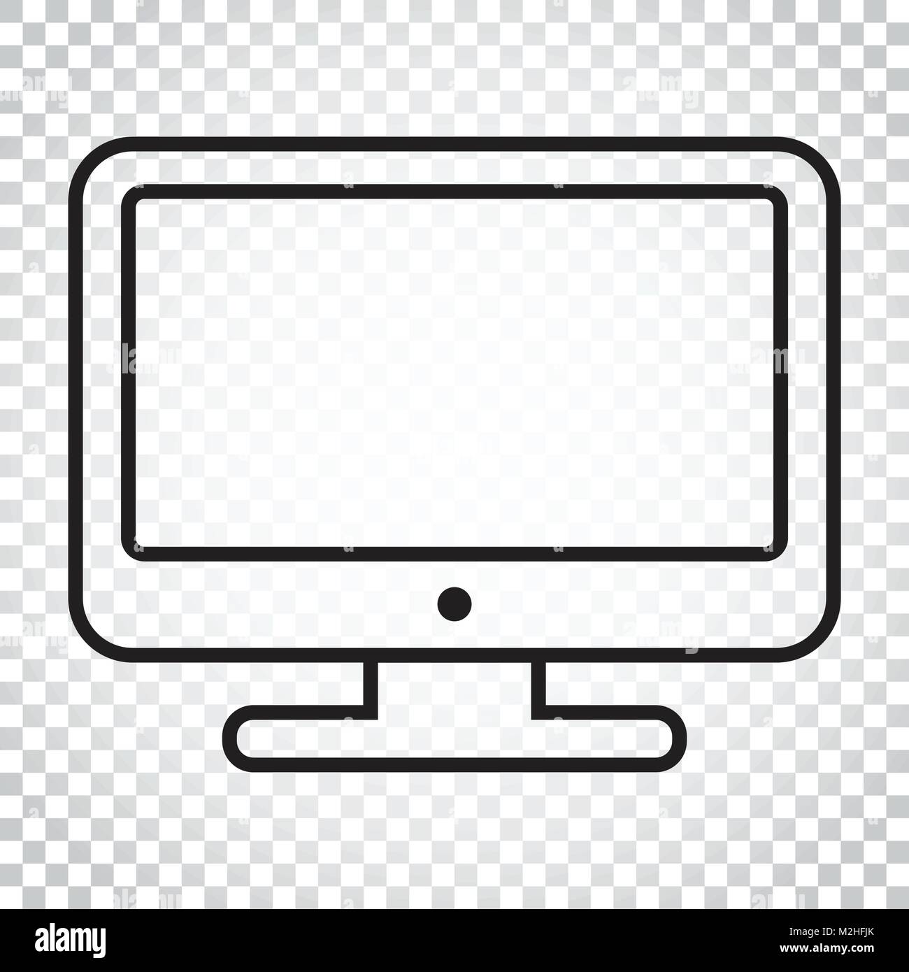 Computer vector illustration in line style. Monitor flat icon. Tv ...