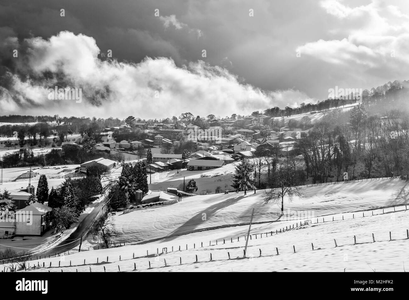 Snowy rural landscape Stock Photo - Alamy