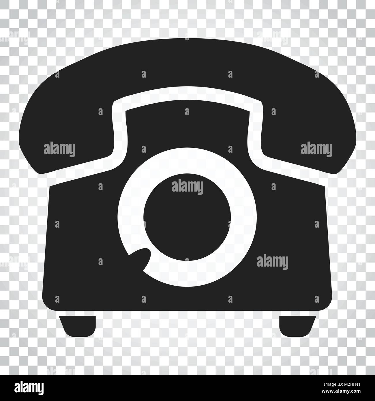 Phone vector icon. Old vintage telephone symbol illustration. Simple ...