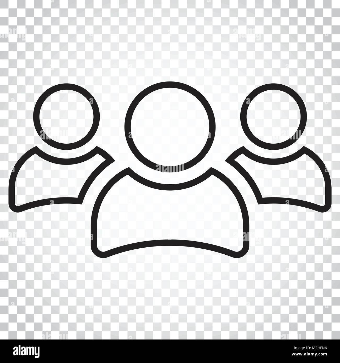 Group of people vector icon in line style. Persons icon illustration ...