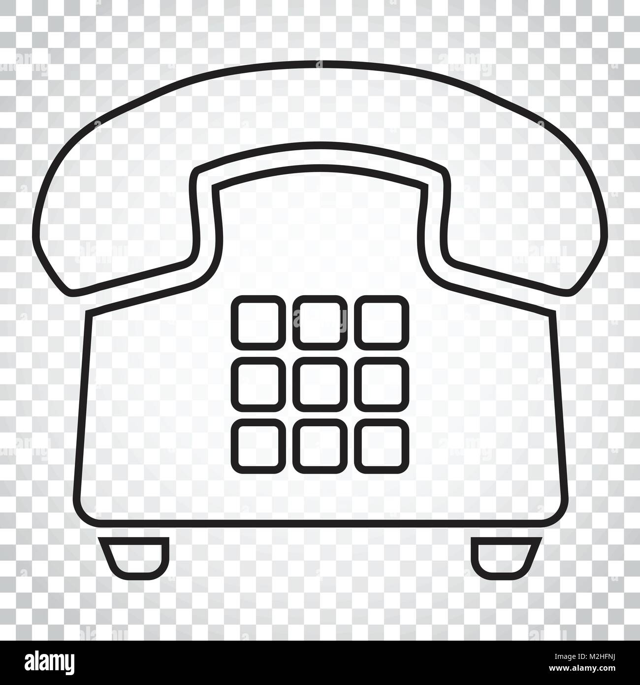 Phone vector icon in line style. Old vintage telephone symbol ...
