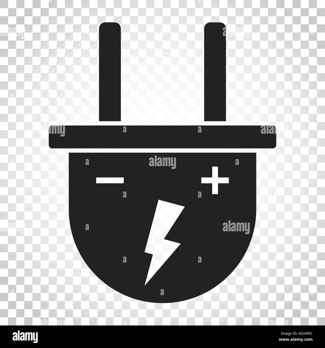 Plug vector icon. Power wire cable flat illustration. Simple business ...