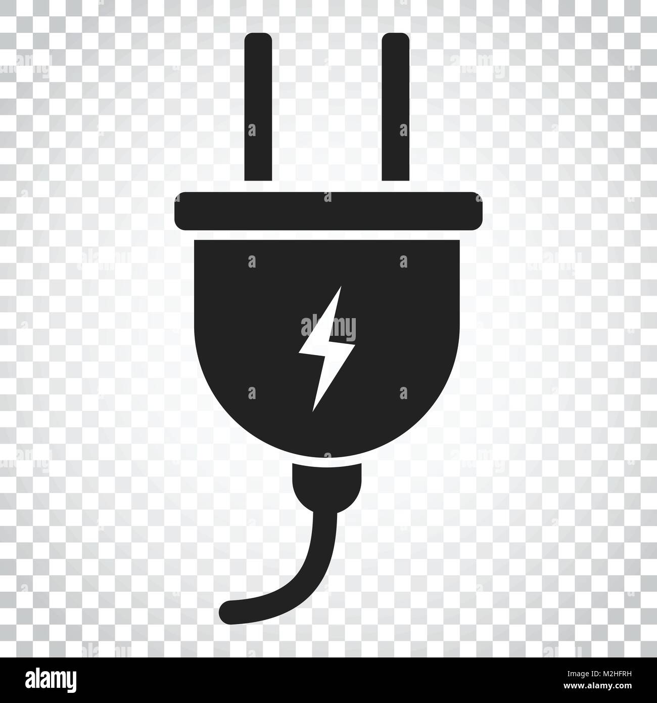 Plug vector icon. Power wire cable flat illustration. Simple business ...