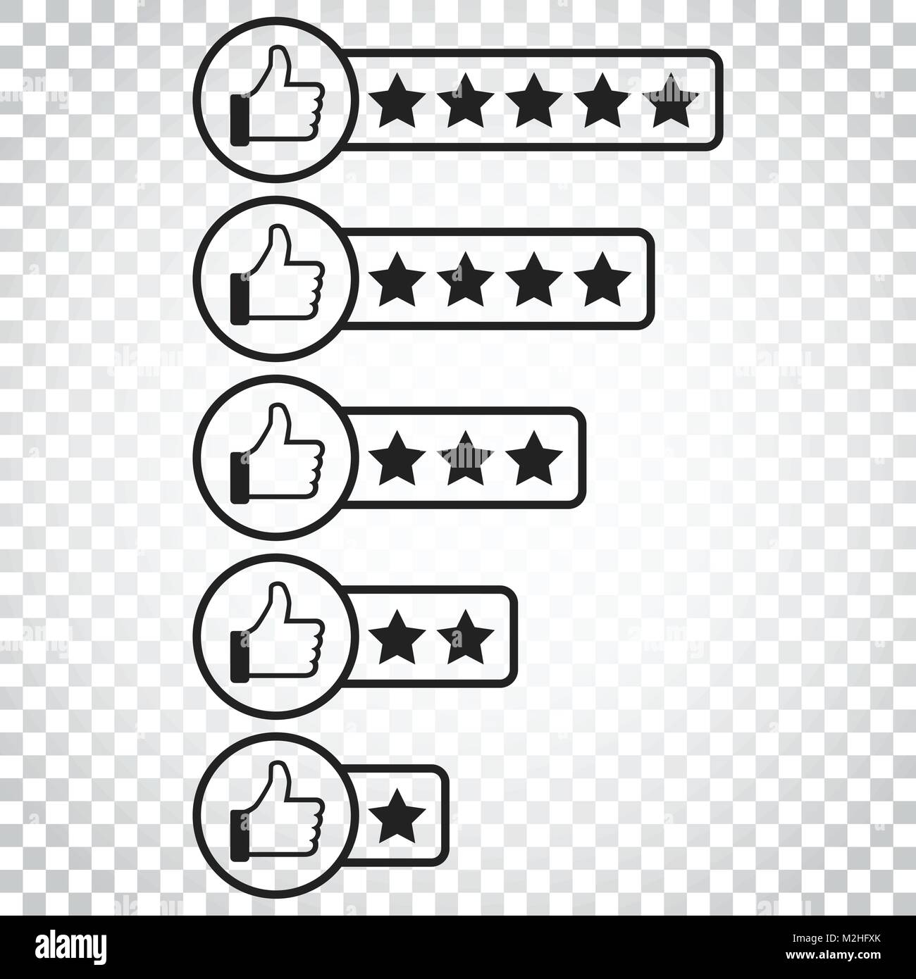 Customer review icon. Thumb up with stars rating vector illustration ...
