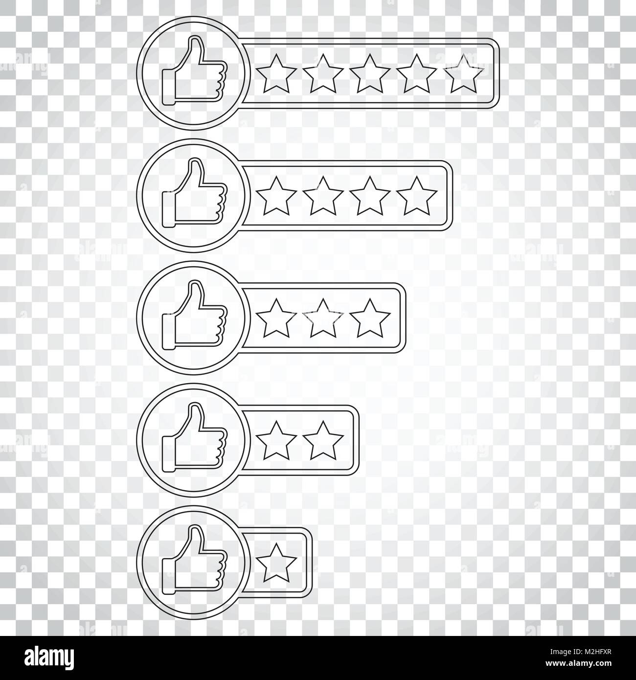 Customer review icon. Thumb up with stars rating vector illustration ...