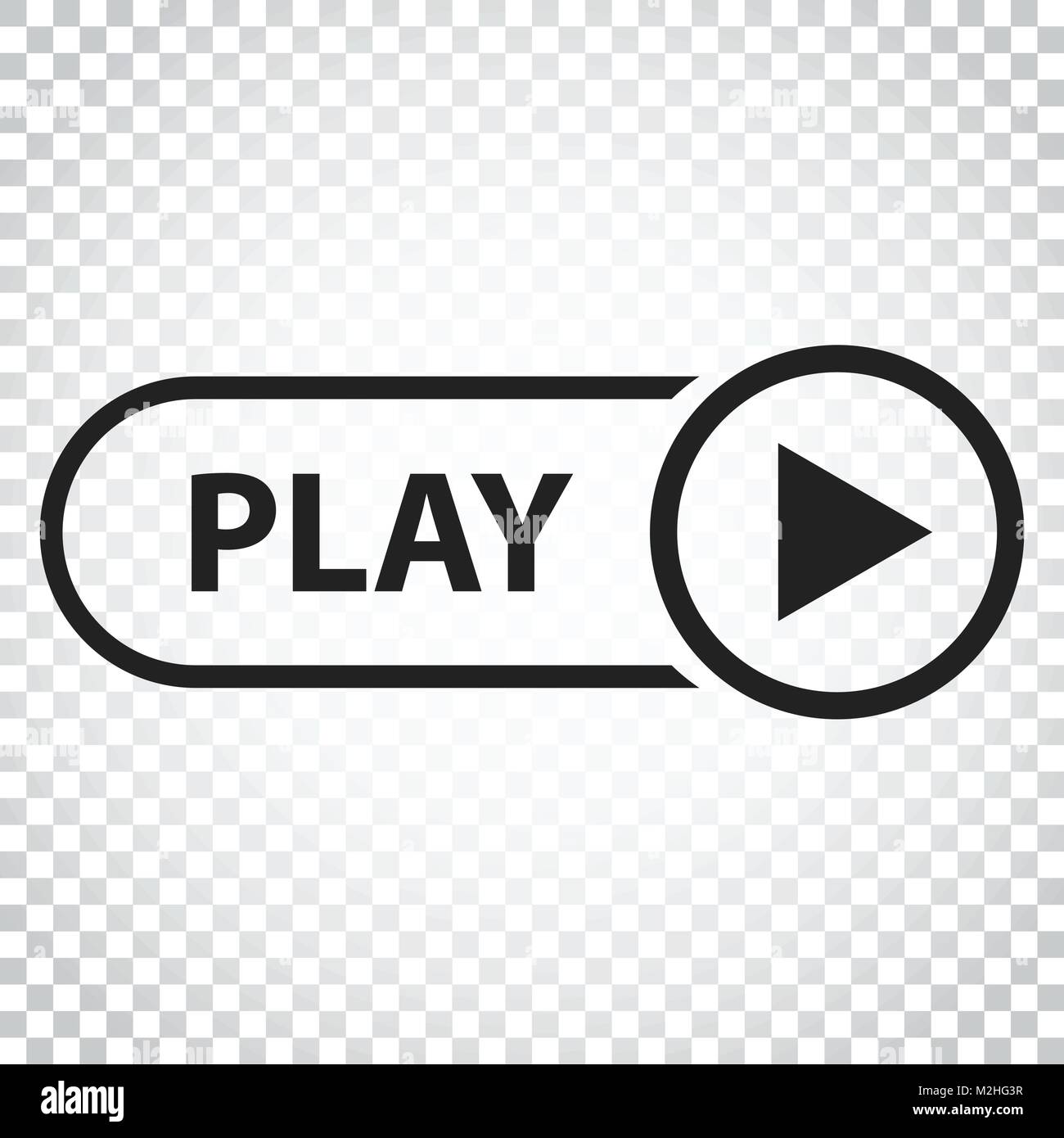 Play icon vector. Play video illustration in flat style. Simple ...