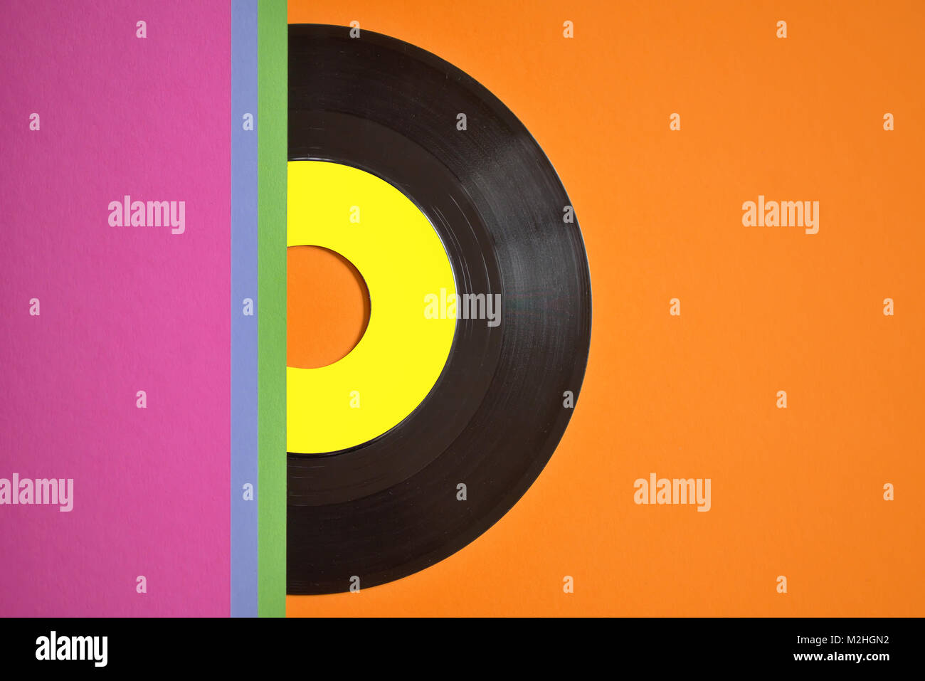 Template of vinyl cover on colored background Stock Photo - Alamy