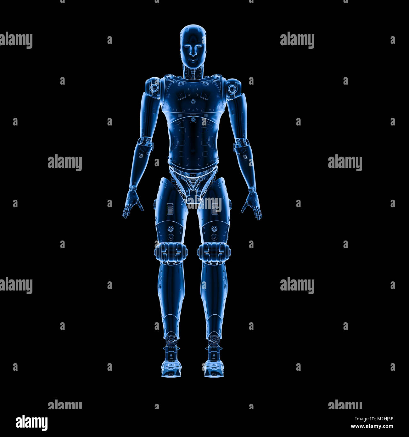 3d rendering x-ray robot full body on black background Stock Photo - Alamy