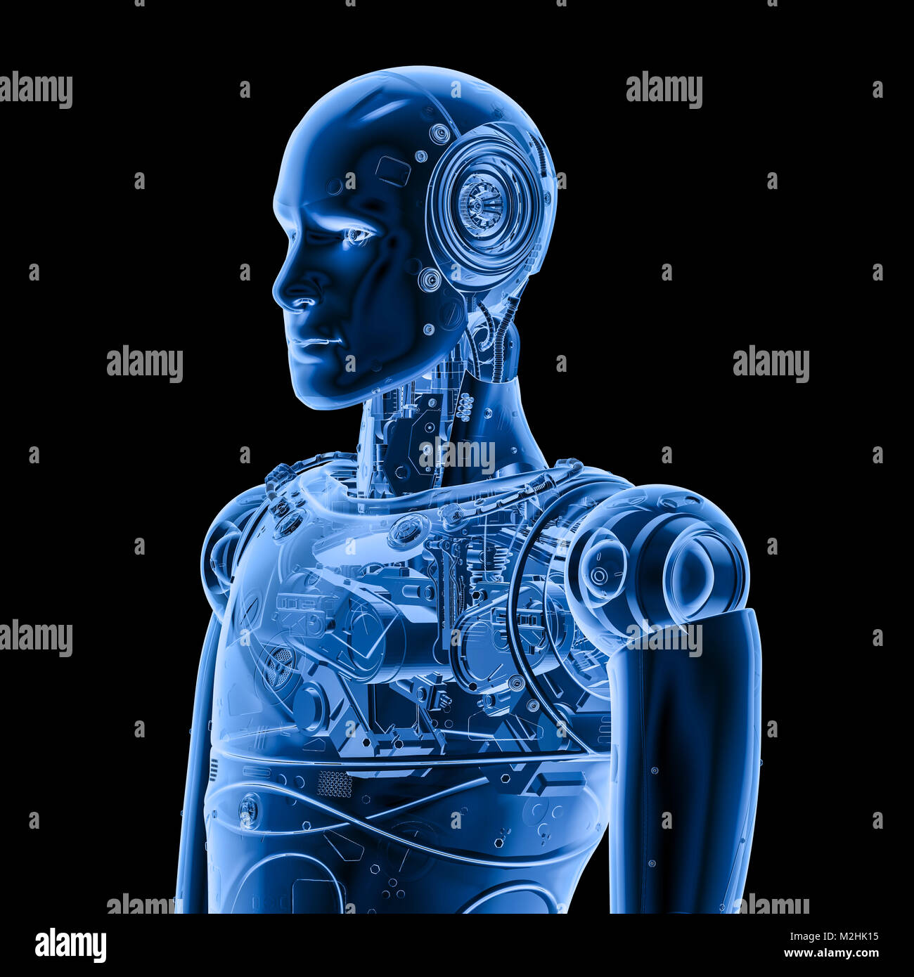 3d rendering x-ray robot on black background Stock Photo - Alamy