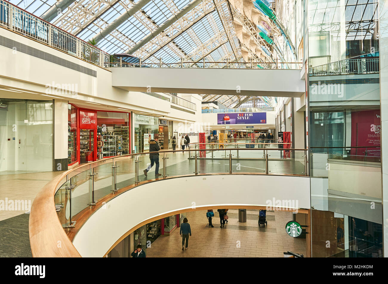 St Enoch shopping centre in Glasgow city, a largest glass-covered ...