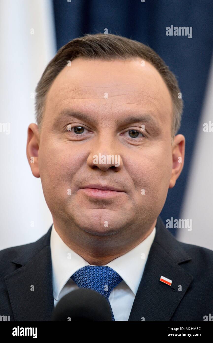 Polish President Andrzej Duda attends a press conference in the ...