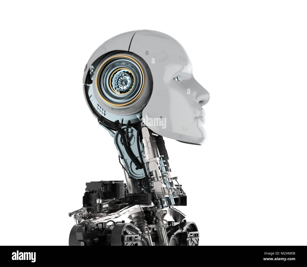 3d rendering humanoid robot isolated on white Stock Photo - Alamy