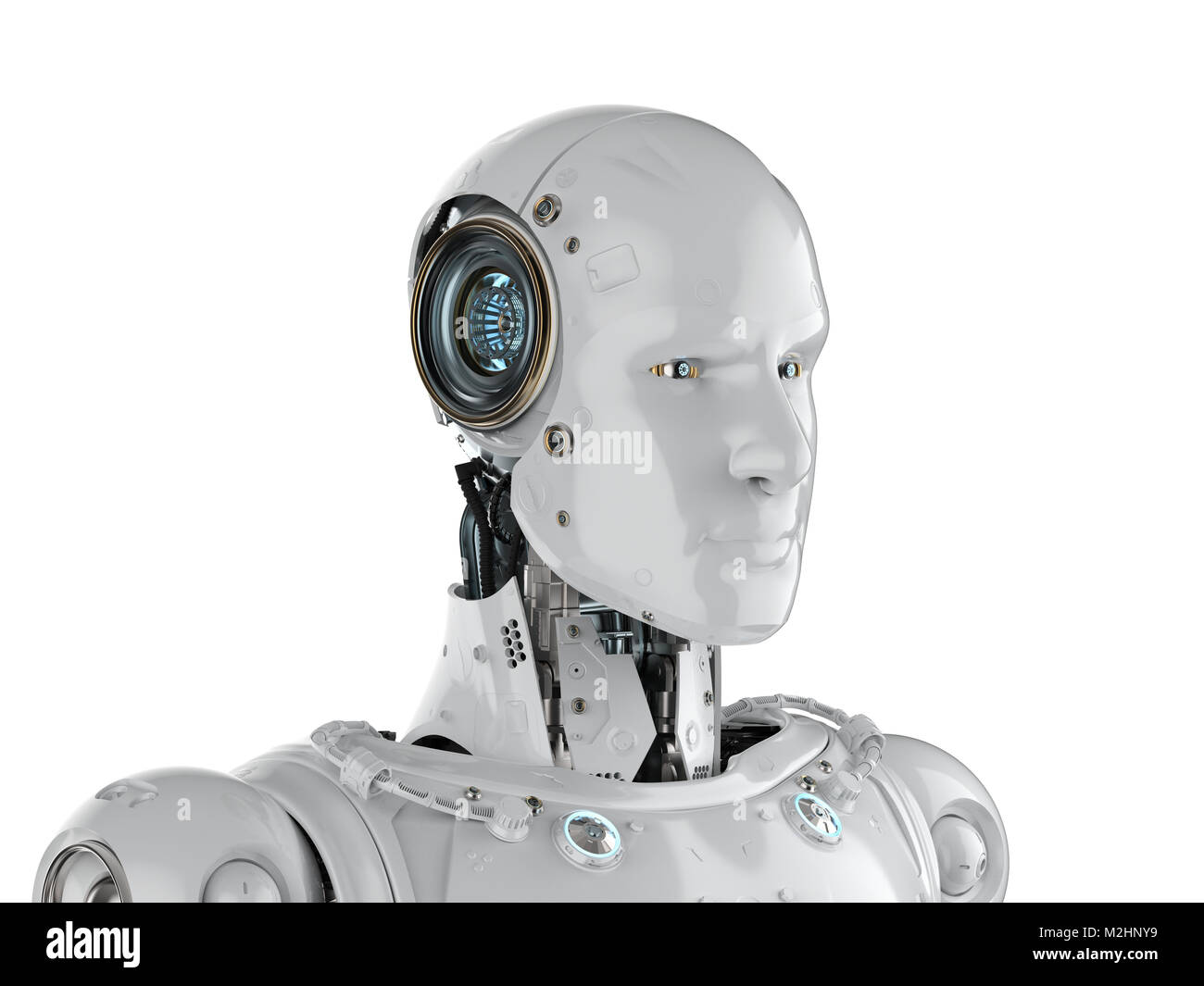 3d rendering humanoid robot isolated on white Stock Photo - Alamy