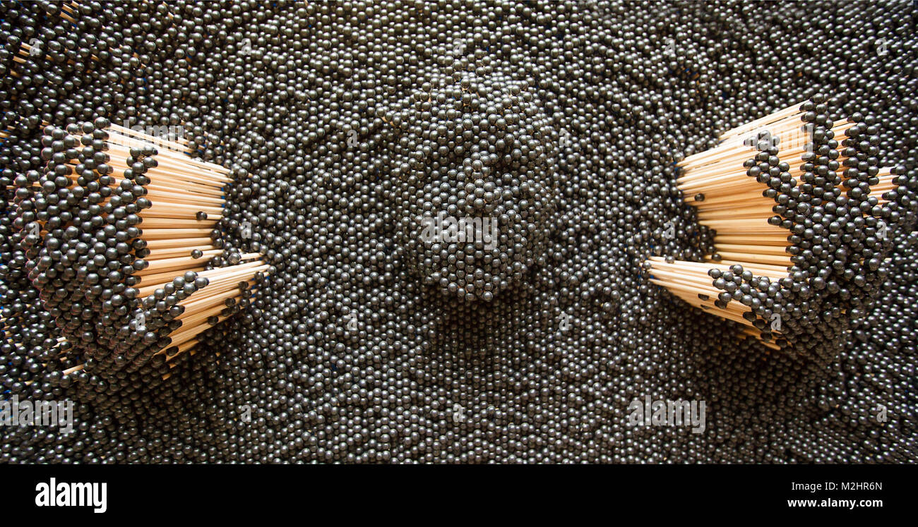 Attraction with 3D imprint of face portrait and hands Stock Photo - Alamy