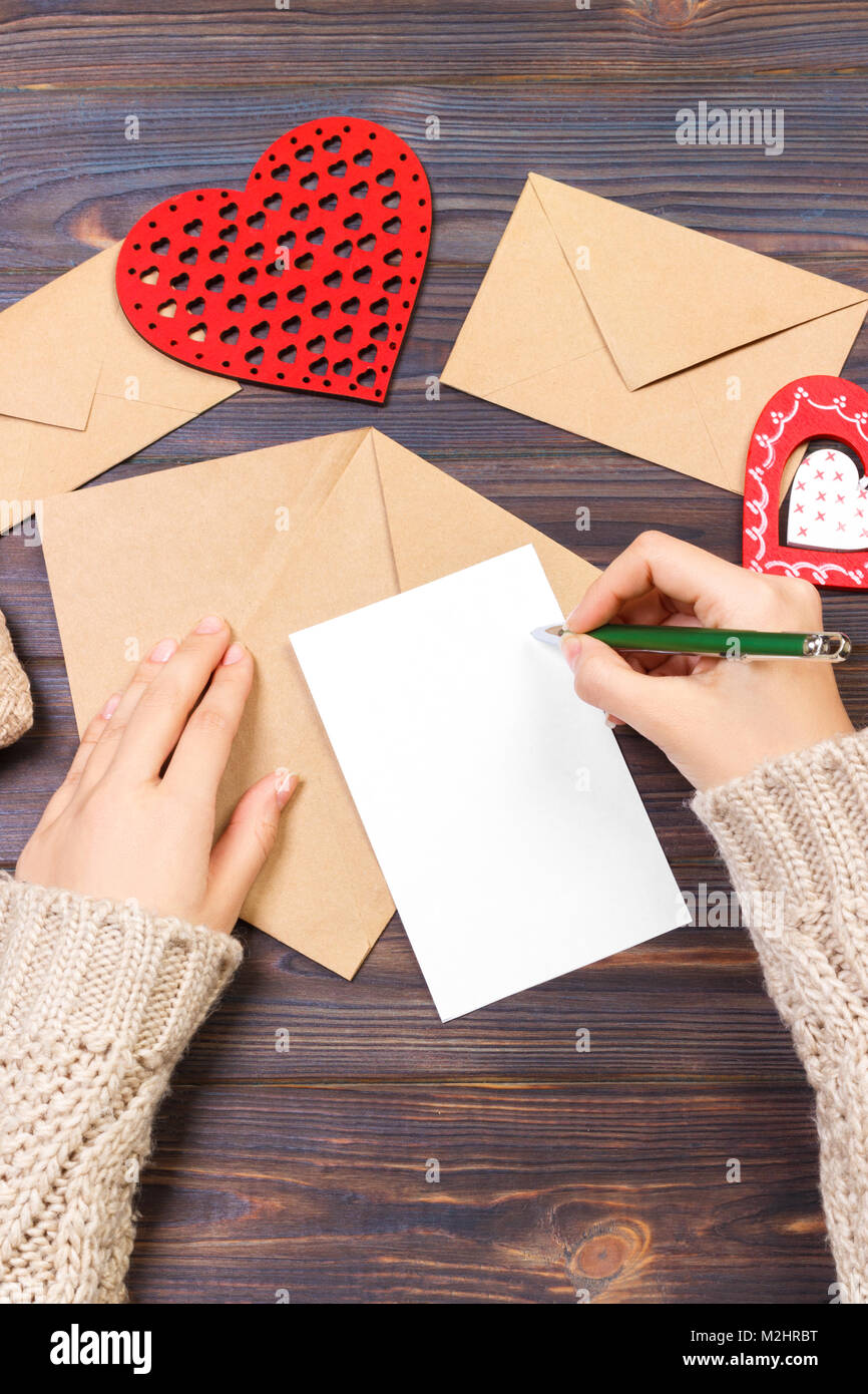 Woman writing birthday card hi-res stock photography and images - Alamy