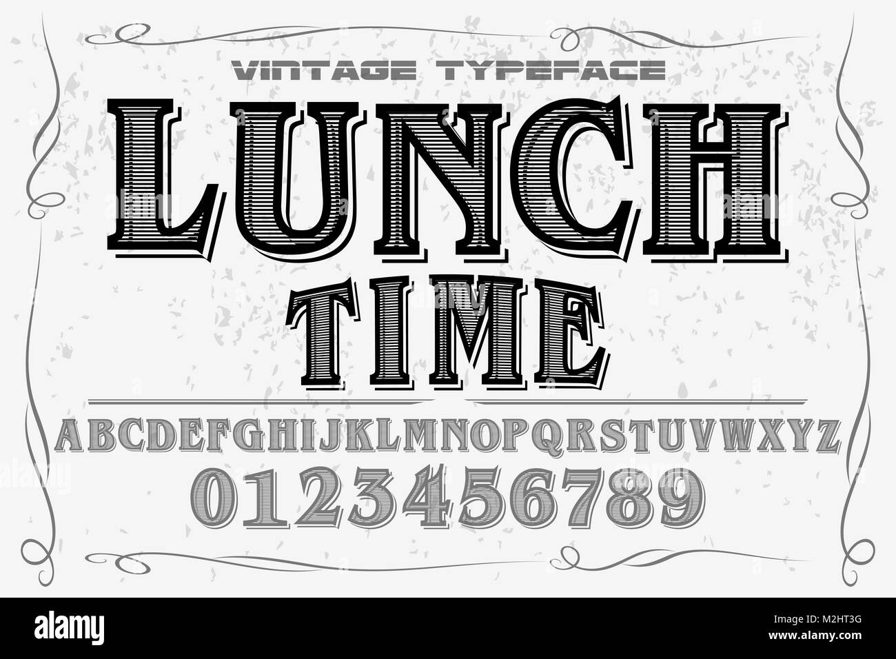 vintage font alphabet handcrafted vector named lunch time Stock Photo ...