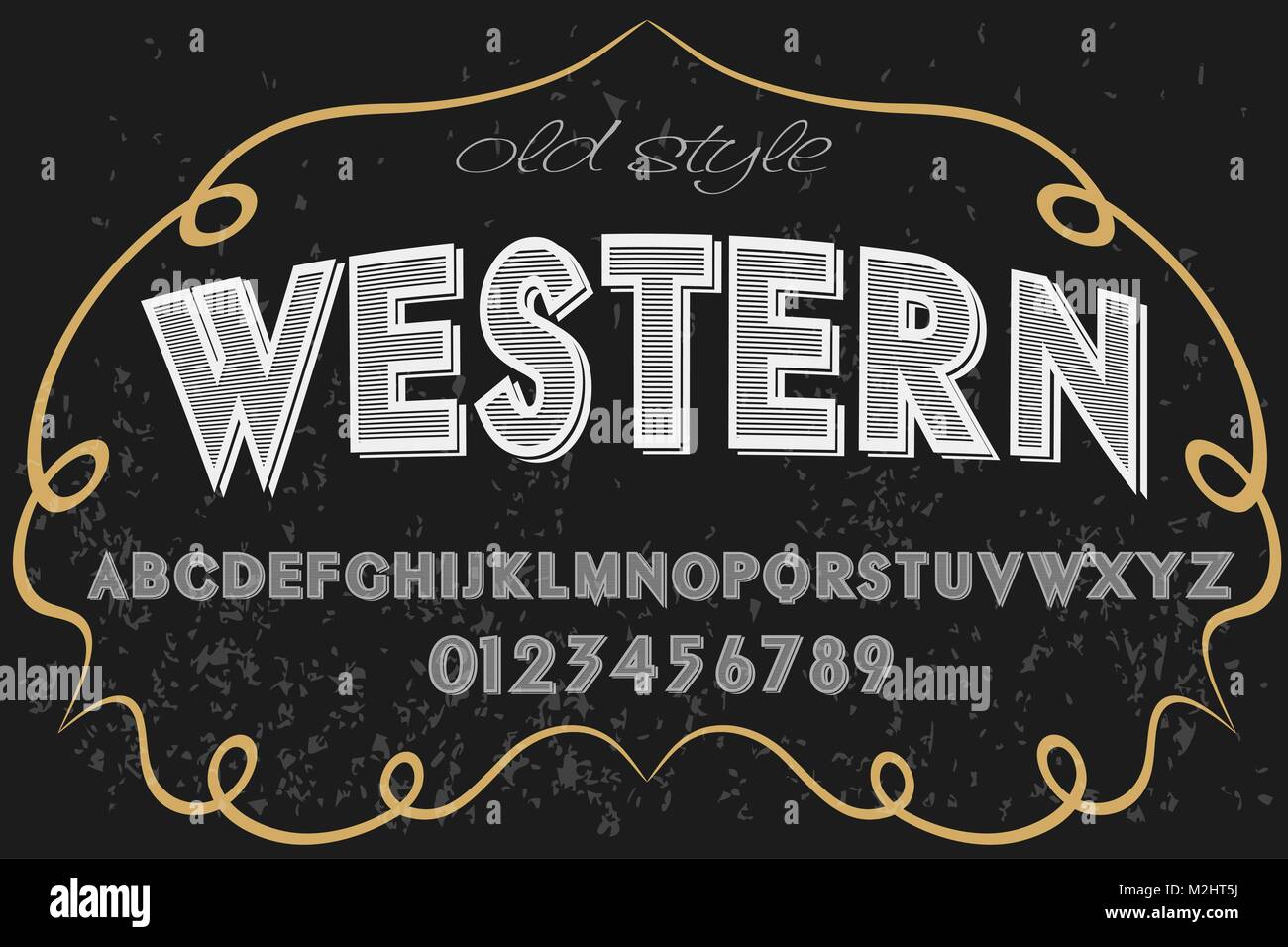 vintage font alphabet handcrafted vector named western Stock Photo - Alamy