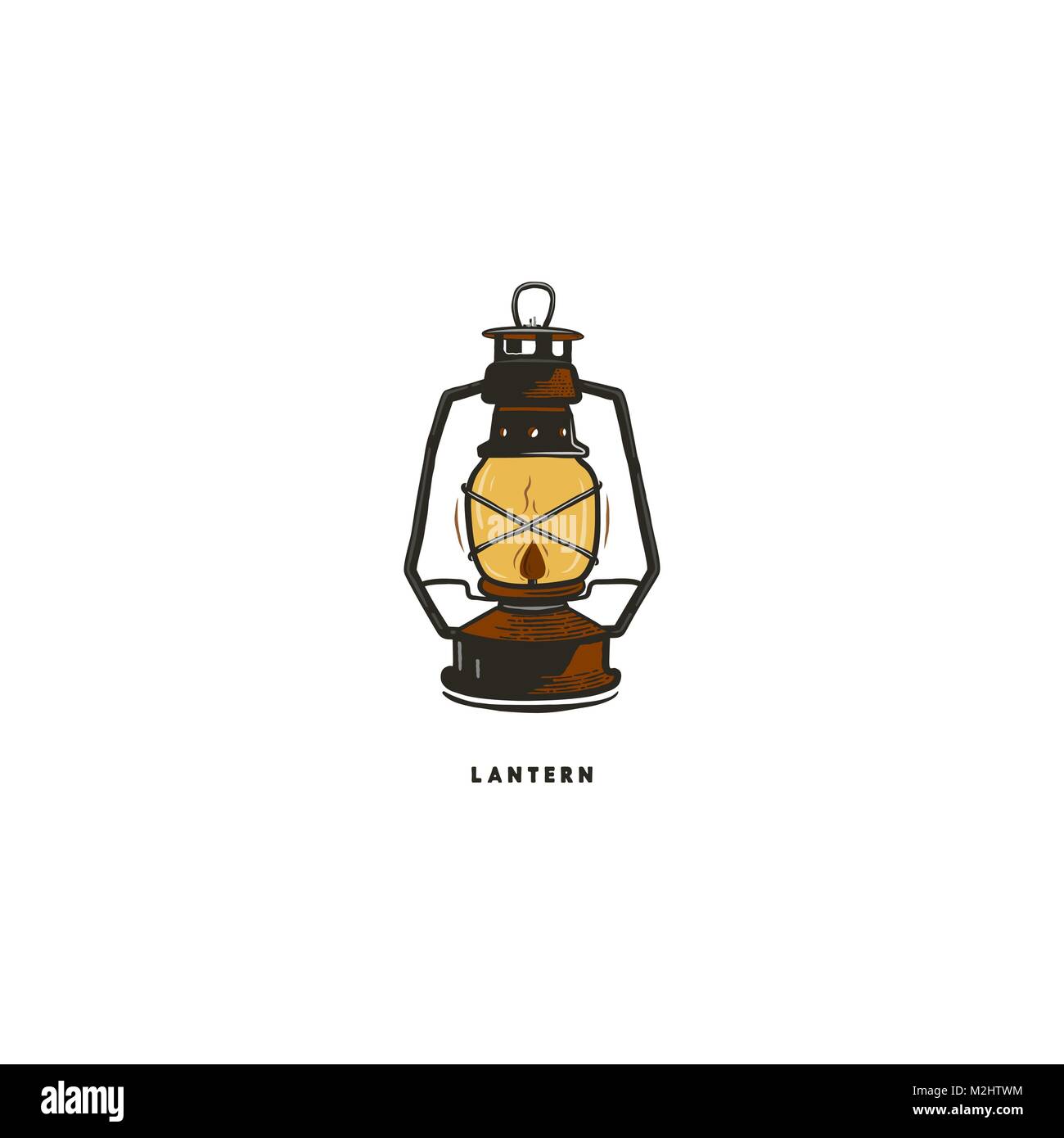 Vintage hand drawn lantern concept. Perfect for logo design, badge ...