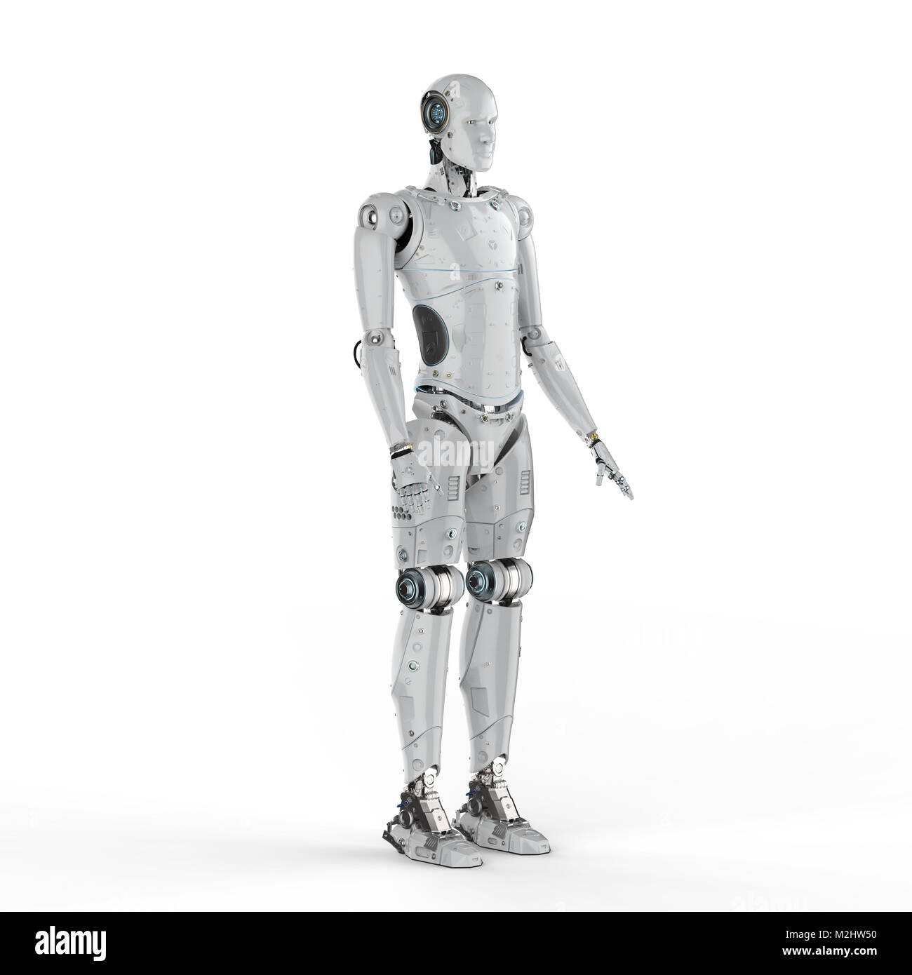 3d rendering humanoid robot full body on white background Stock Photo ...