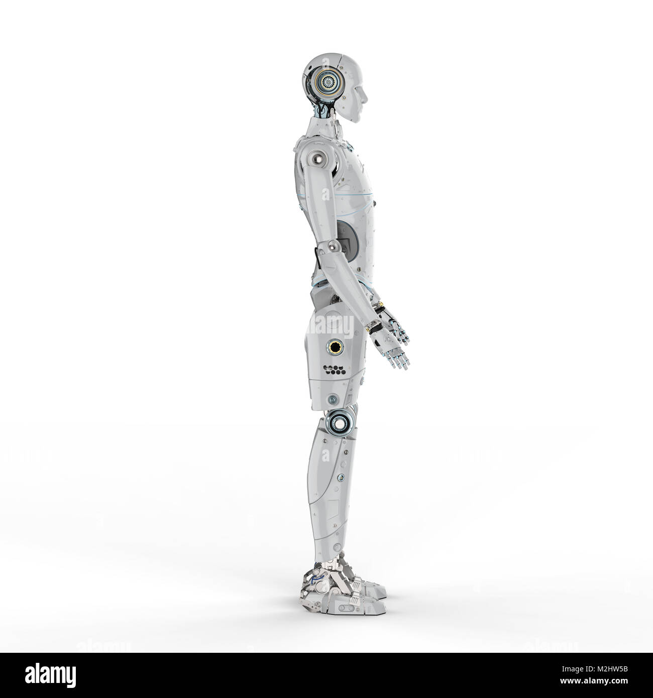 3d rendering humanoid robot full body on white background Stock Photo ...