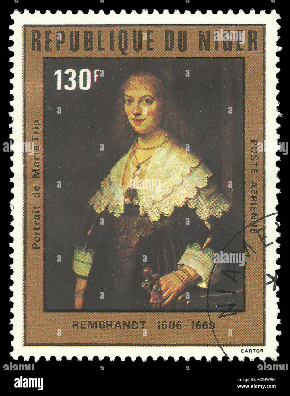 Niger - stamp 1981: Color edition on Art, shows Portrait of Maria Trip ...