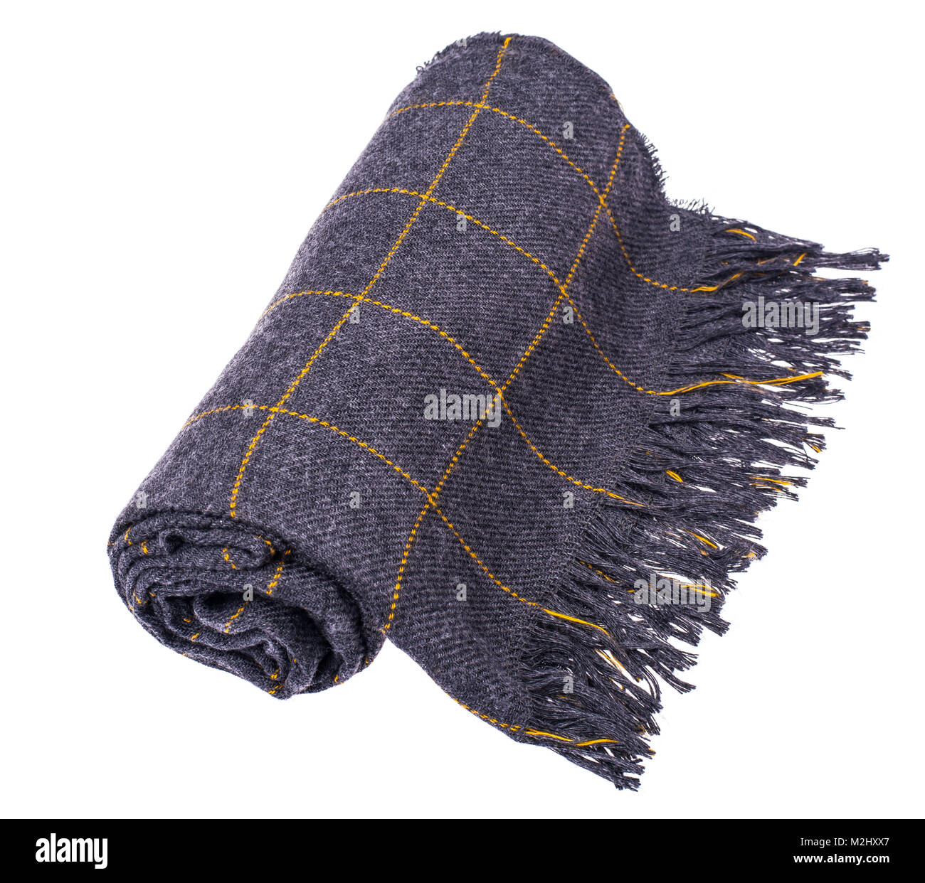 Scarf, plaid, gray cloth in cage Stock Photo - Alamy