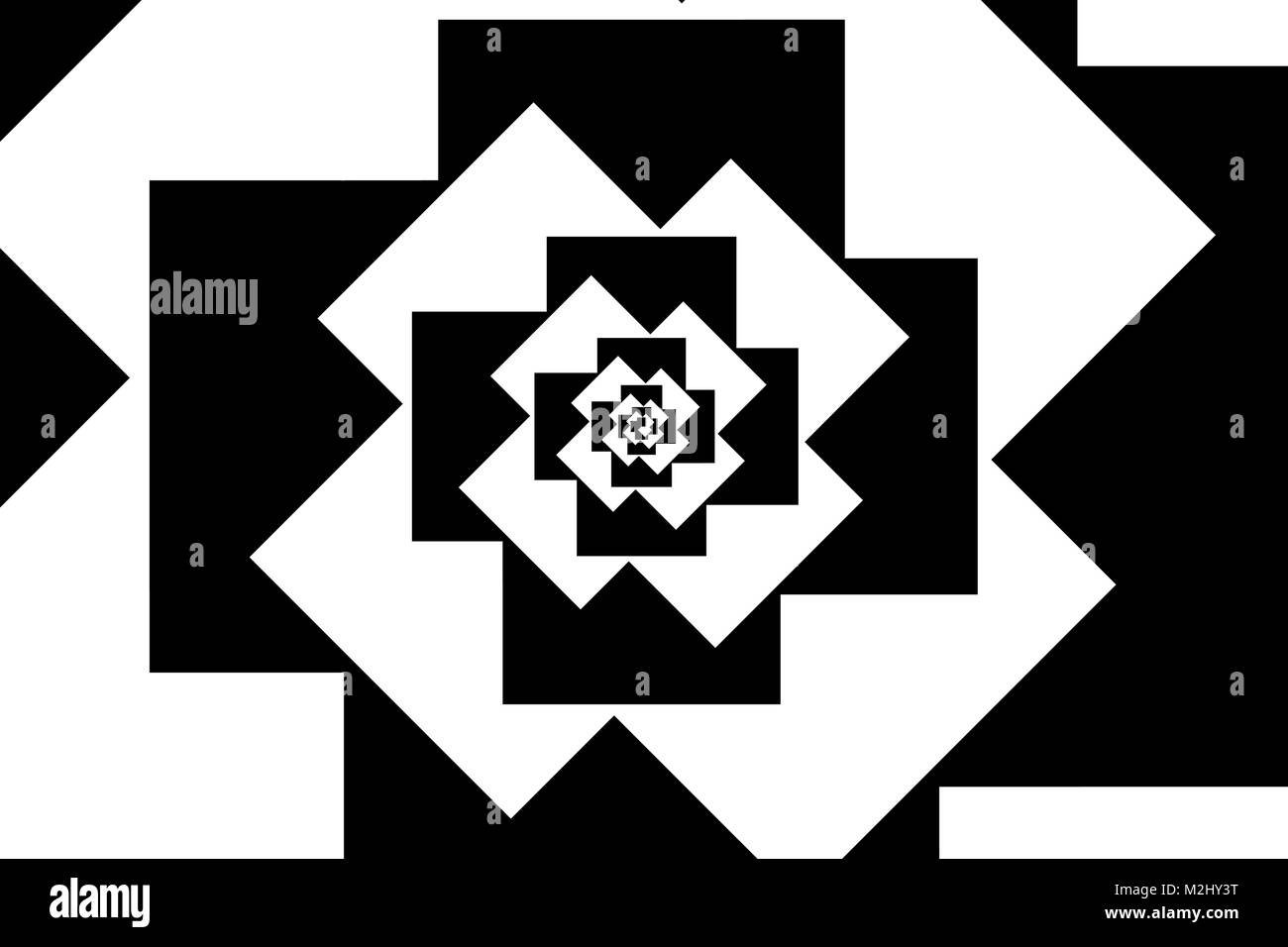 Spiral of rotating squares, Spiral from squares - black and white ...