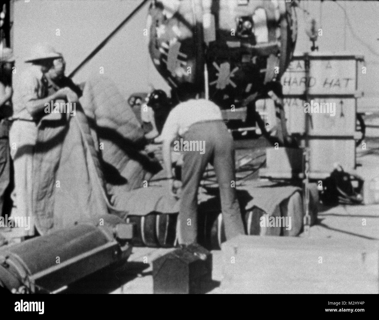 Trinity Test Site, Gadget Arrives at Tower, 1945 Stock Photo - Alamy