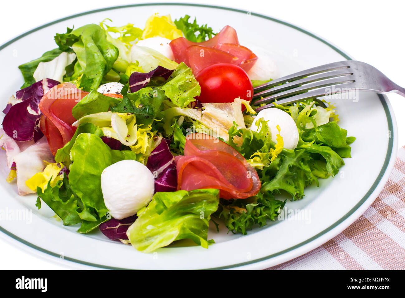 Italian salad with Parma ham and mozzarella Stock Photo - Alamy