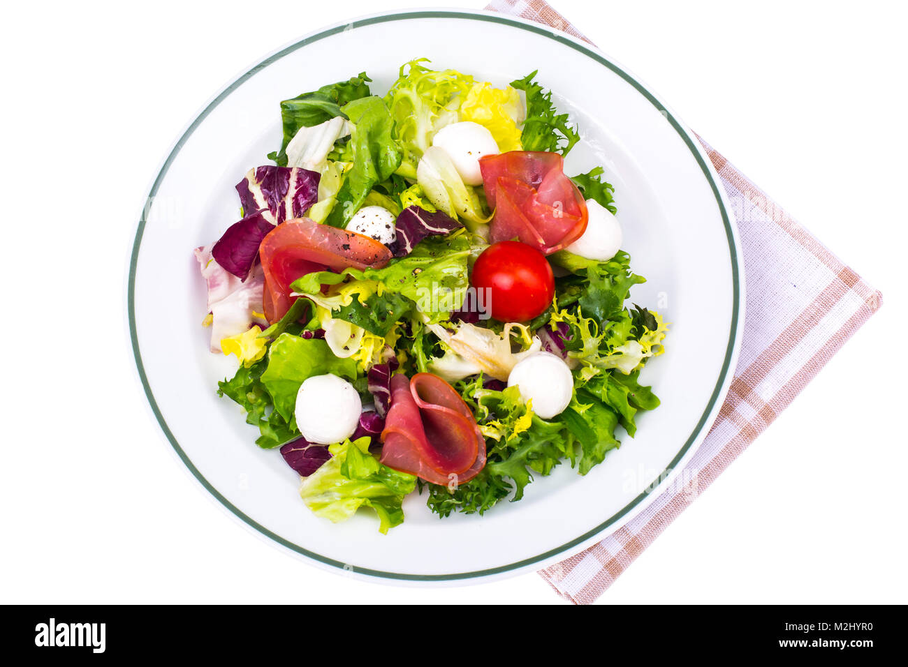 Italian salad with Parma ham and mozzarella Stock Photo - Alamy