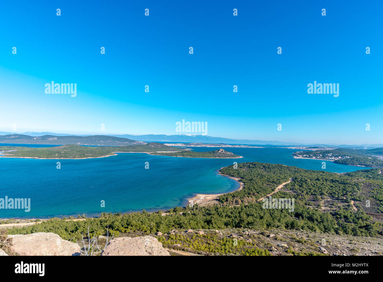 View from famous Devil's feast (seytan sofrasi) height at Ayvalik ...
