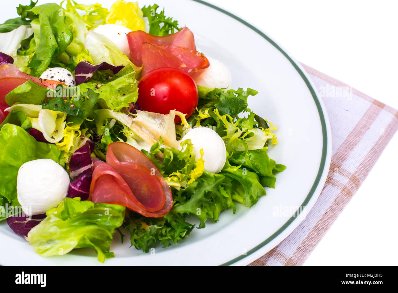 Italian salad with Parma ham and mozzarella Stock Photo - Alamy